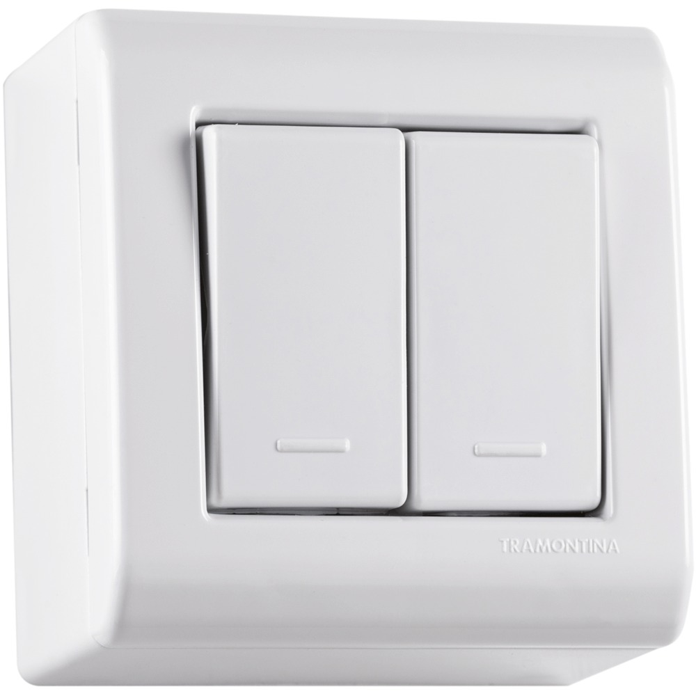 Caixa de Sobrepor 2 Interruptor Simples Liz Flex Branca Tramontina